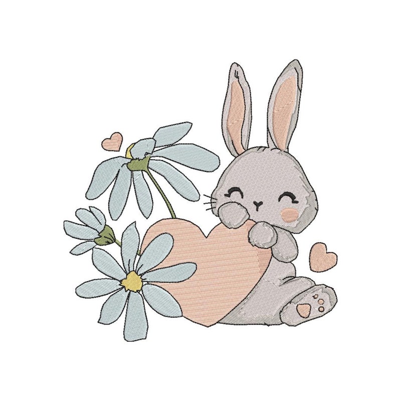 Rabbit Embroidery - Etsy