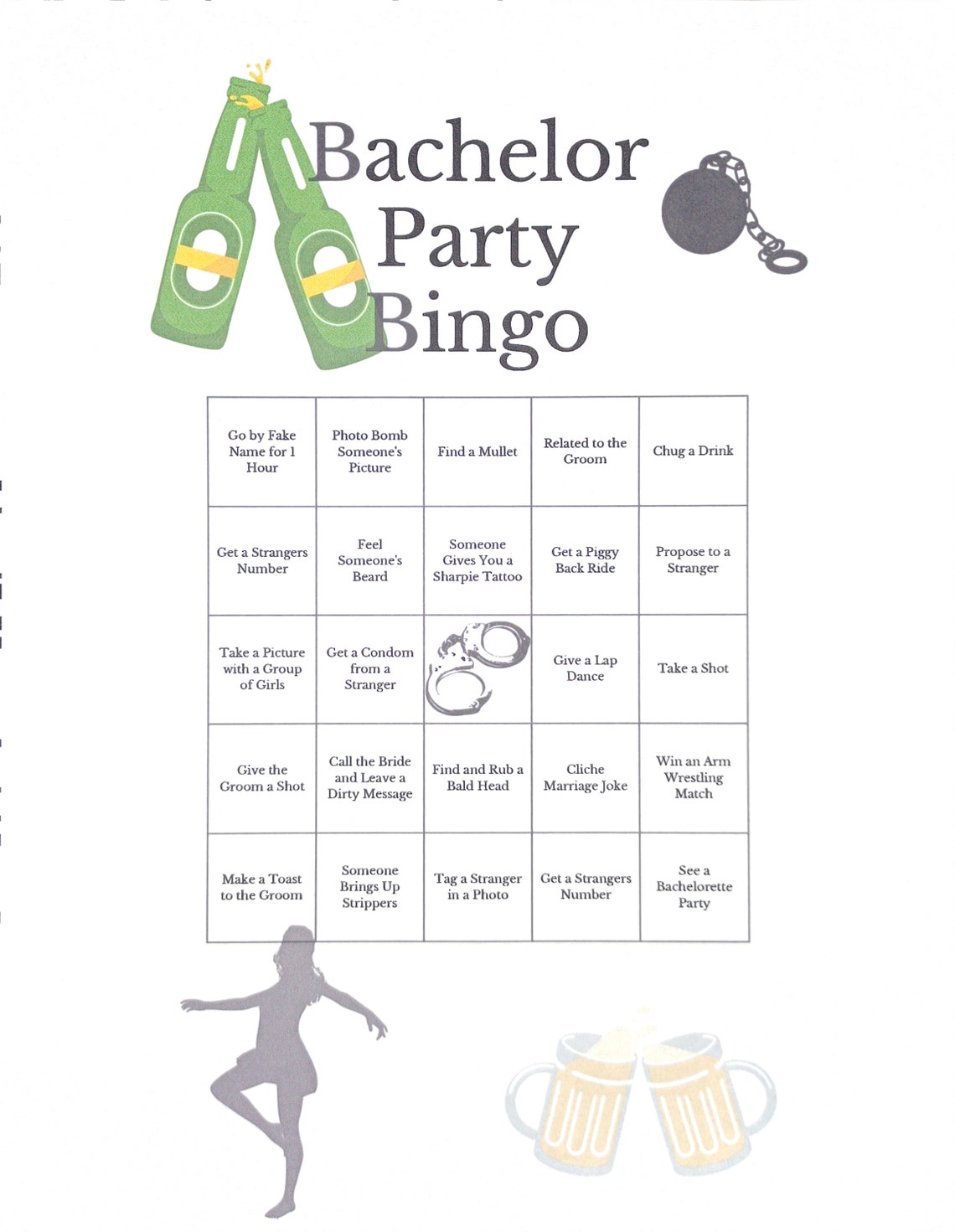 Bachelor Party Bingo, 24 Printable Bachelor Party Bingo Sheets - Etsy