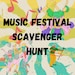 Music Festival Scavenger Hunt, Printable Party Game, Full Page or Half ...