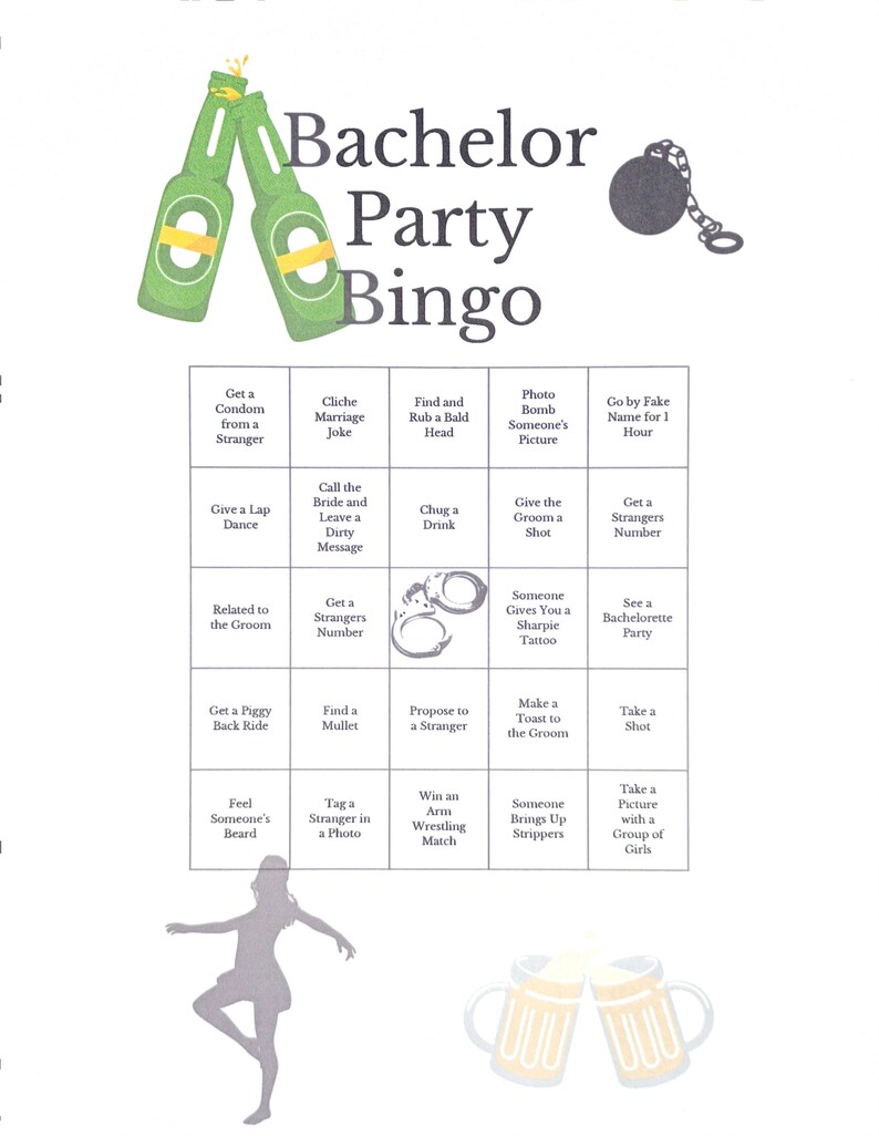 Bachelor Party Bingo 24 Printable Bachelor Party Bingo Sheets - Etsy