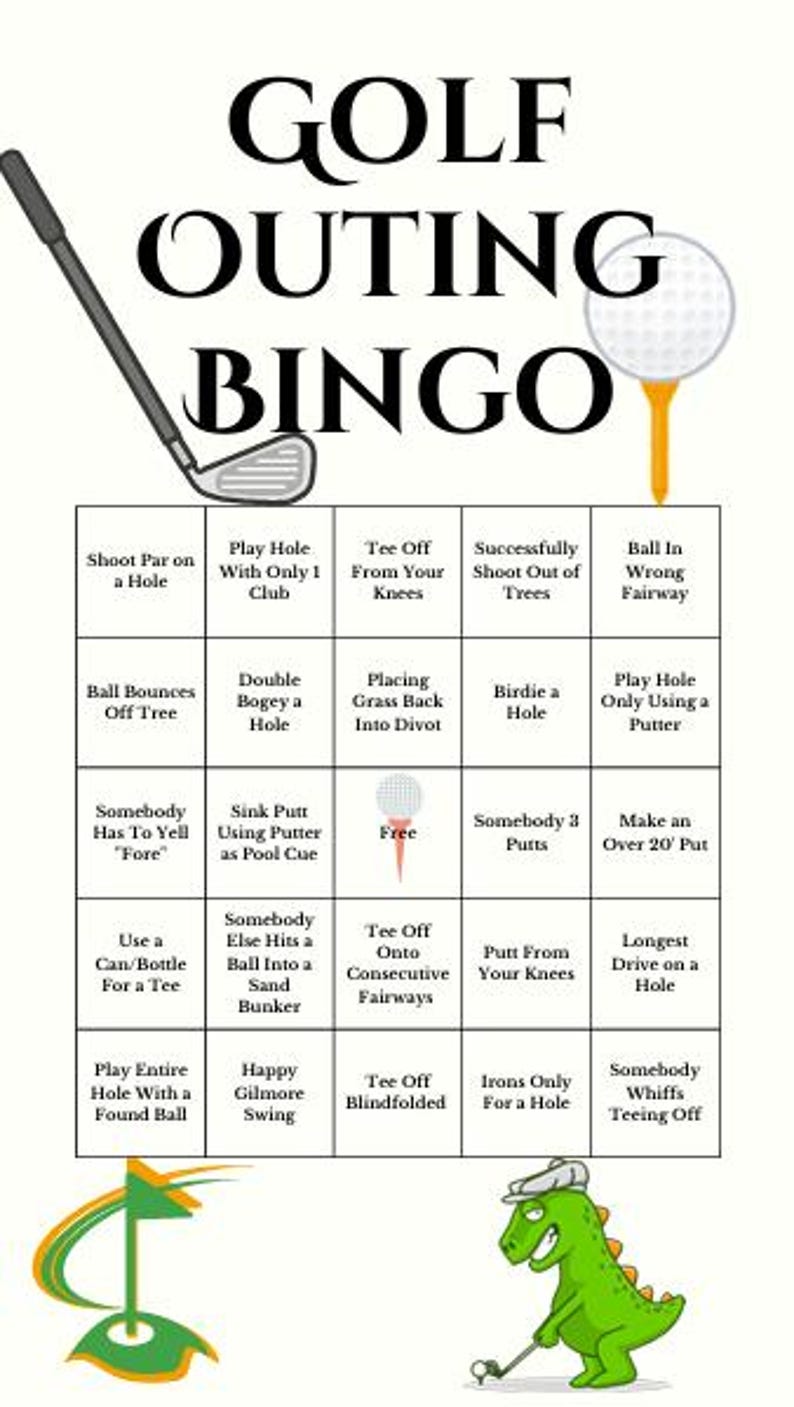 Golf Outing Bingo, 25 Printable Golf Bingo Sheets, Bachelor Party Games ...
