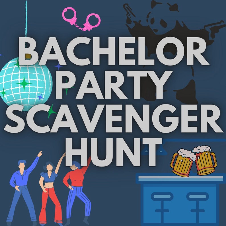 Bachelor Party Scavenger Hunt Printable Party Game Full Page - Etsy
