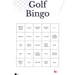 Golf Bingo Game: 24 Printable Cards (digital Download) - Etsy