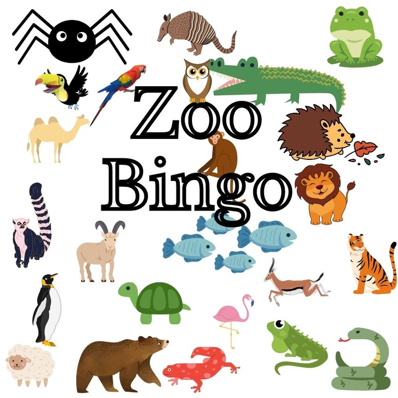 Zoo Bingo 24 Printable Zoo Bingo Sheets - Etsy