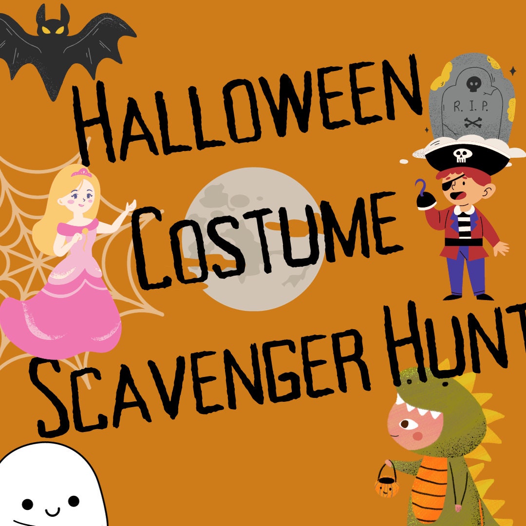 Halloween Costume Scavenger Hunt, Printable Party Game (full/half Page ...