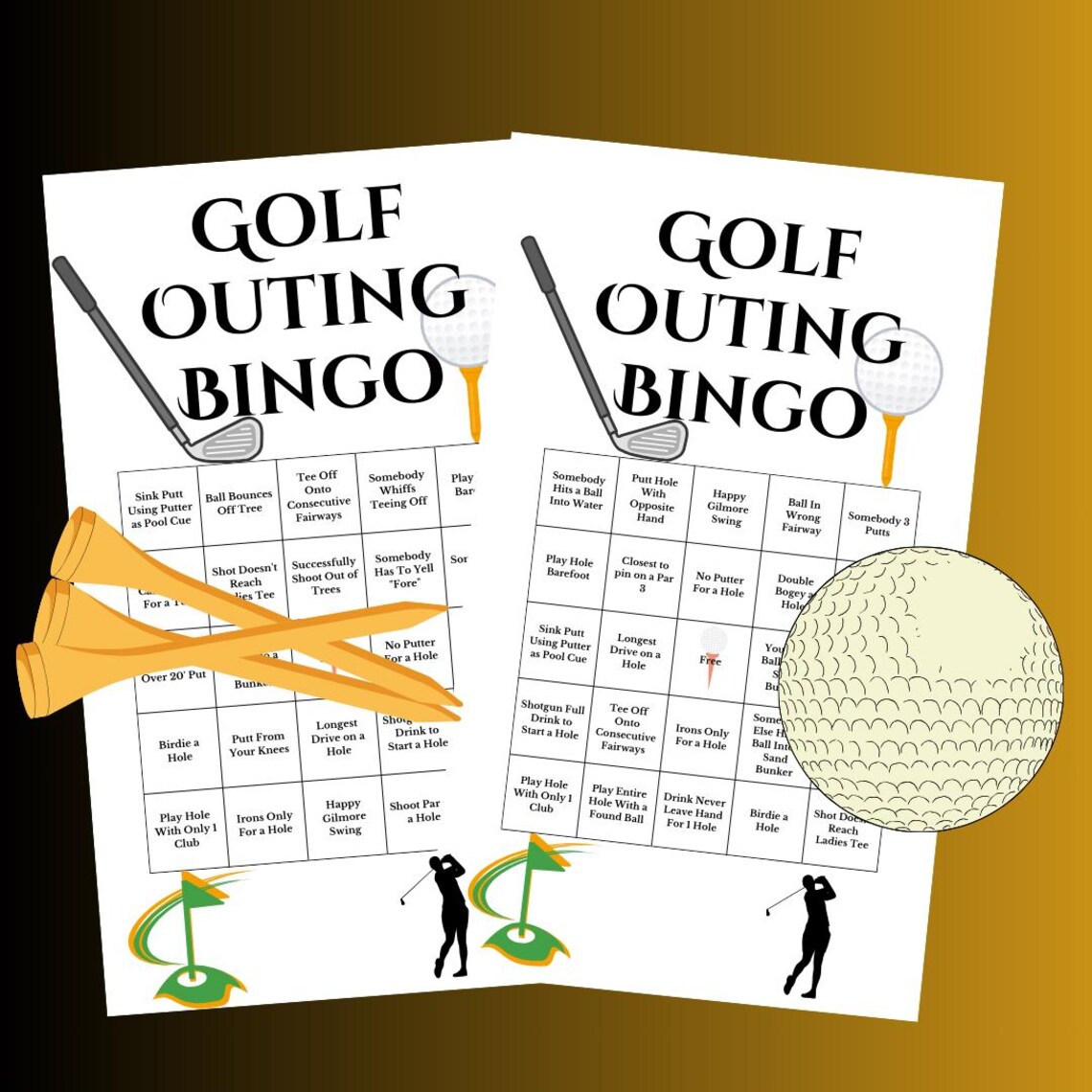 Golf Outing Bingo: 25 Printable Game Sheets (bachelor Party) - Etsy