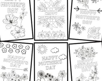 Mother's Day Coloring Cards Printable Mothers Day Cards, Mothers Day ...