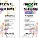 Music Festival Scavenger Hunt, Printable Party Game, Full Page or Half ...