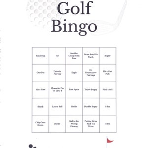 Golf Bingo Game: 24 Printable Cards (digital Download) - Etsy