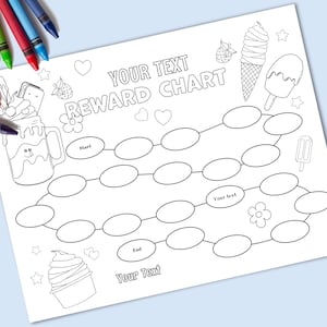 Editable Ice Cream Reward Chart Coloring Behavior Chart - Etsy