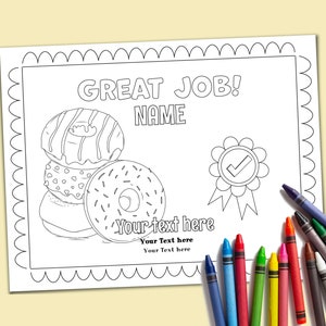 Editable Donut Reward Chart Coloring Behavior Chart Printable Routine ...