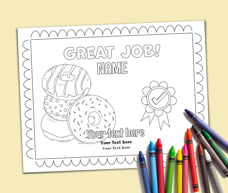 Editable Donut Reward Chart Coloring Behavior Chart Printable Routine ...