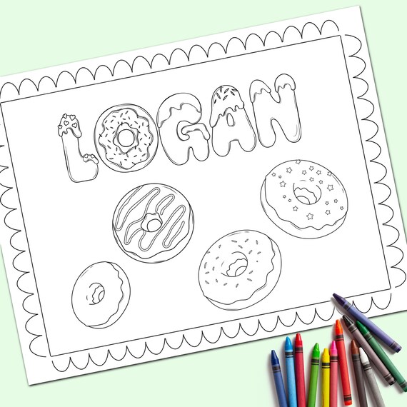 INSTANT DOWNLOAD Name Donuts Coloring Sheet With Fun Donut - Etsy