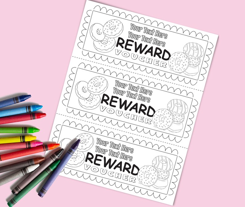 Editable Donut Reward Chart Coloring Behavior Chart Printable Routine ...