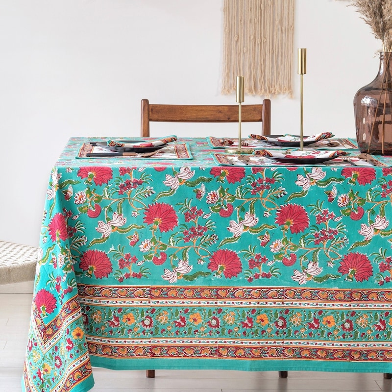 Turquoise Tablecloth - Etsy