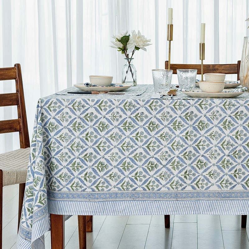 Block Print Tablecloth - Etsy