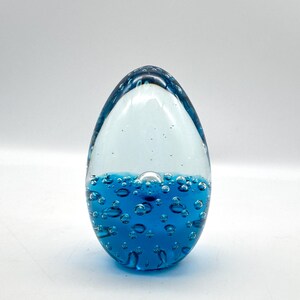 MSH Art Glass Egg Paperweight With Bubbles, Signed MSH 88 - Etsy