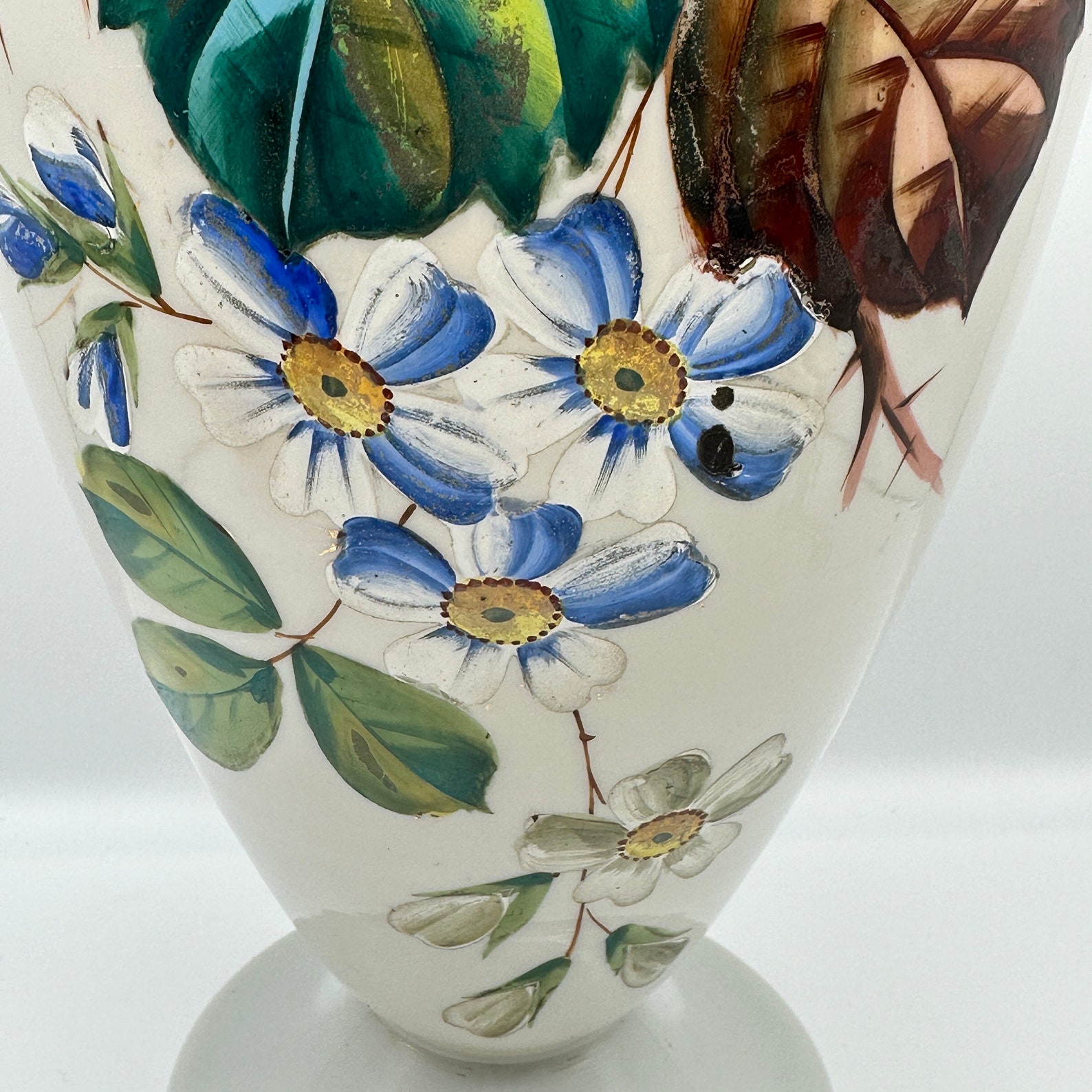 Vintage Hand-painted Opaline Vase, 14 1/2 Tall - Etsy
