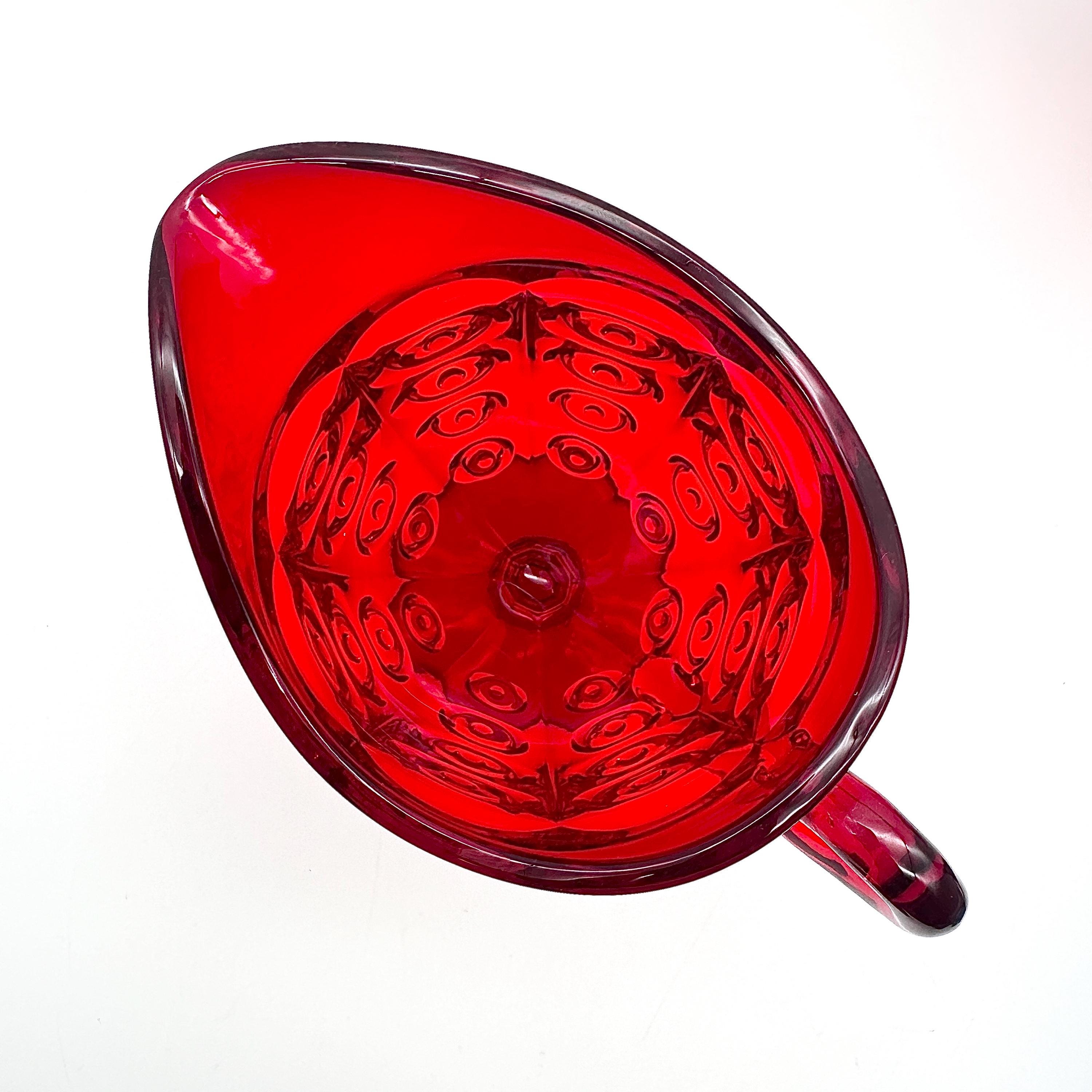 Viking Glass Yesteryear Bullseye Pattern Covered Sugar & Creamer Set ...