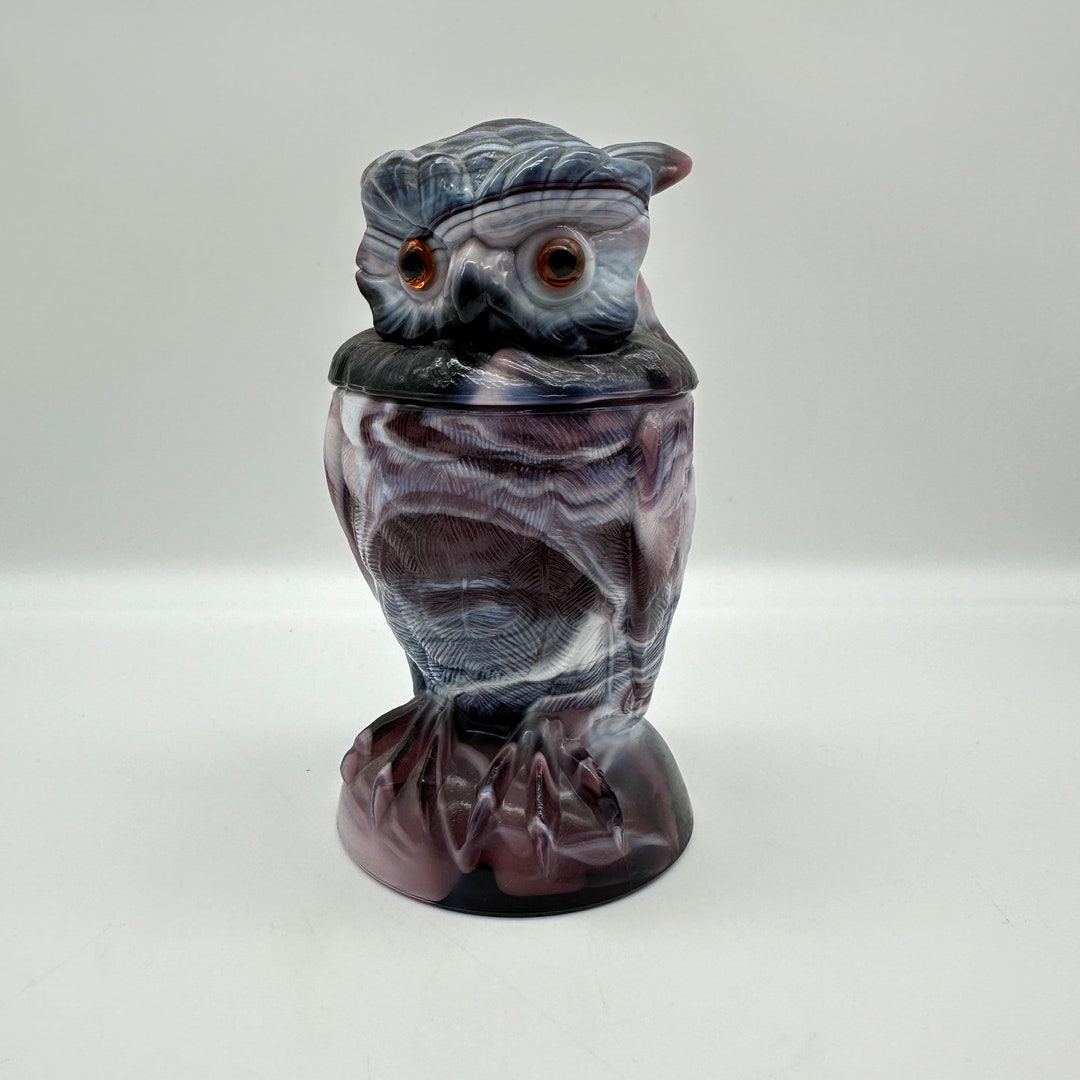 Imperial Glass Purple Slag Glass Owl - Etsy