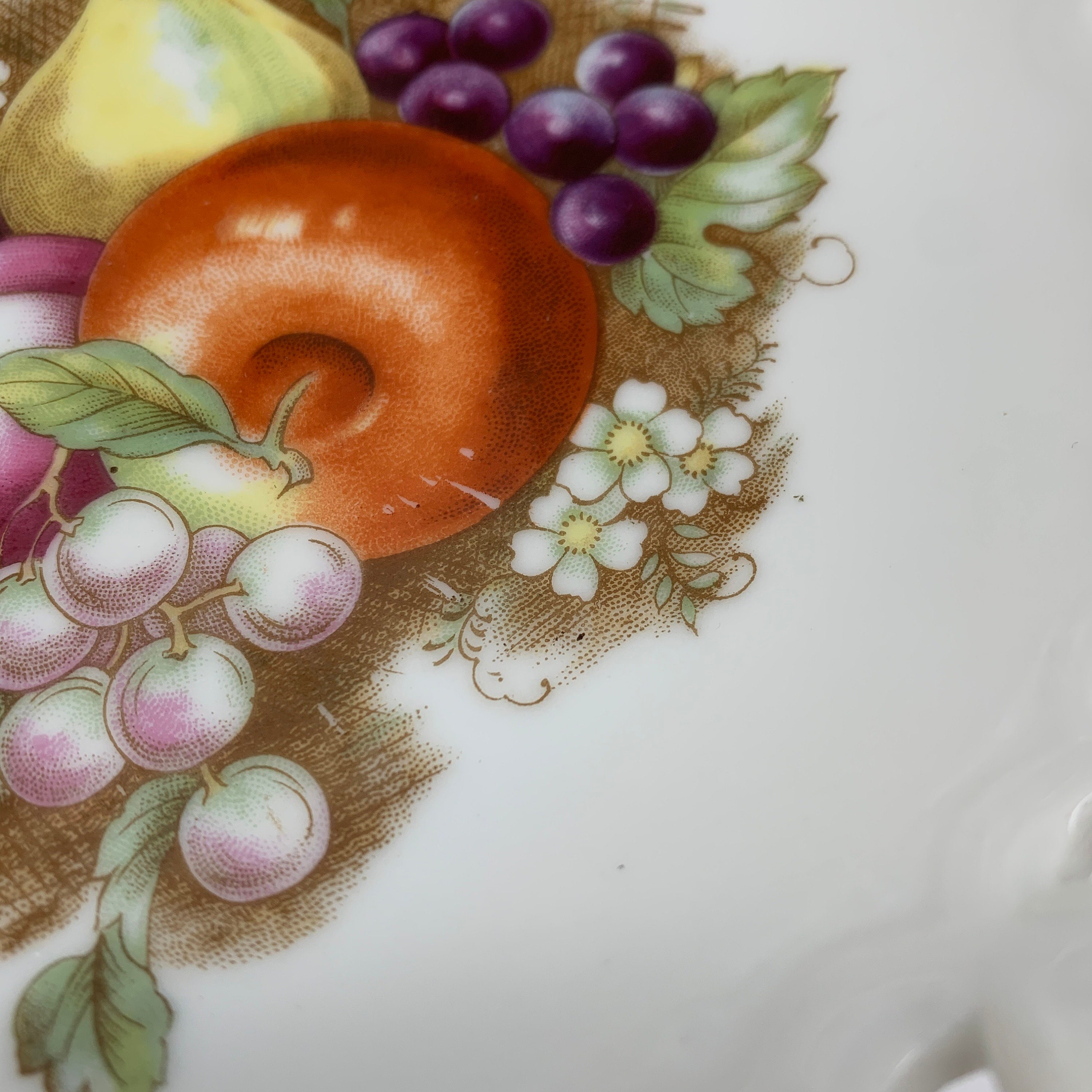 Lefton China Compote, Lattice Edge With Gold Color Accent and Fruit ...