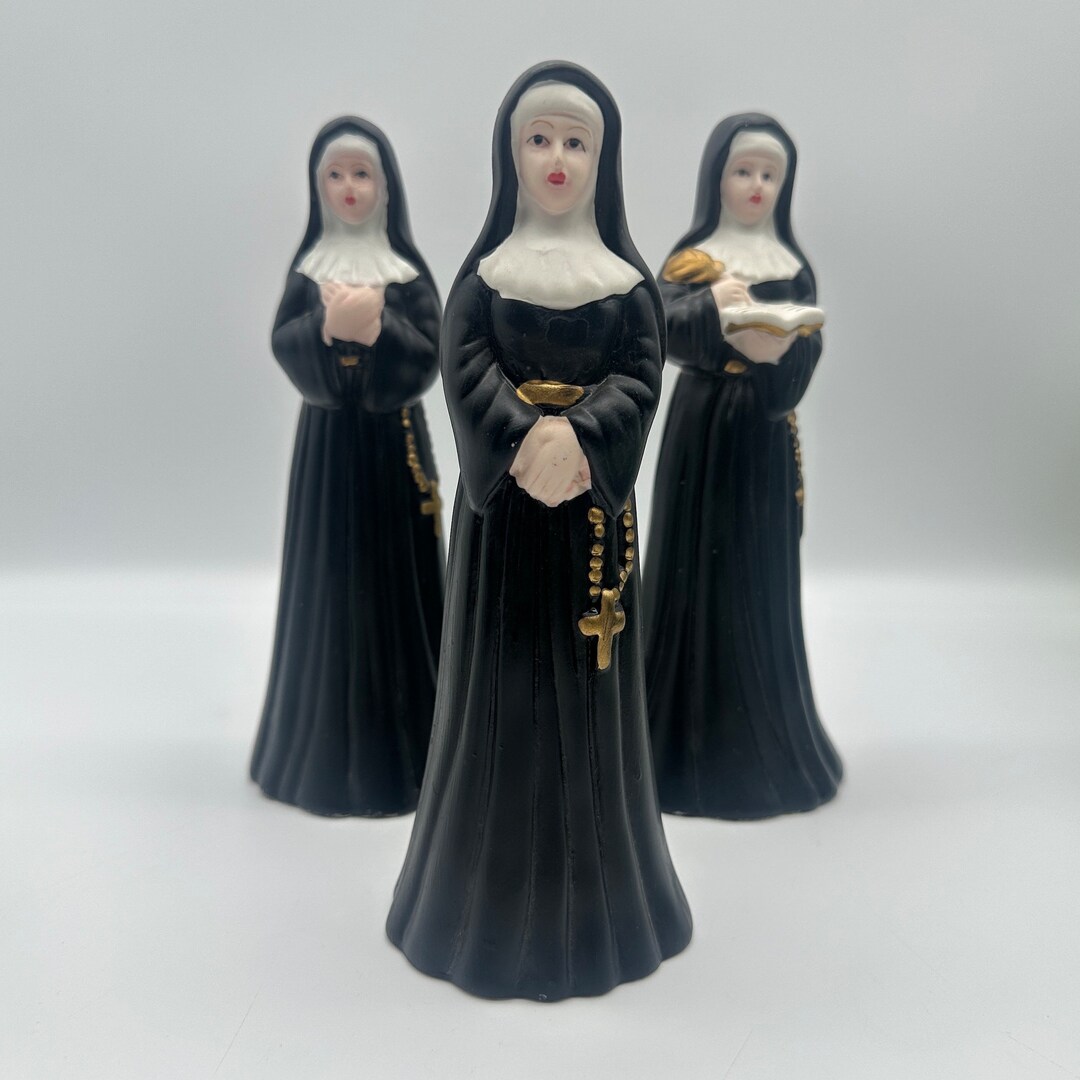 Catholic Nun Figurines, Ks Collection, Set of 3 - Etsy