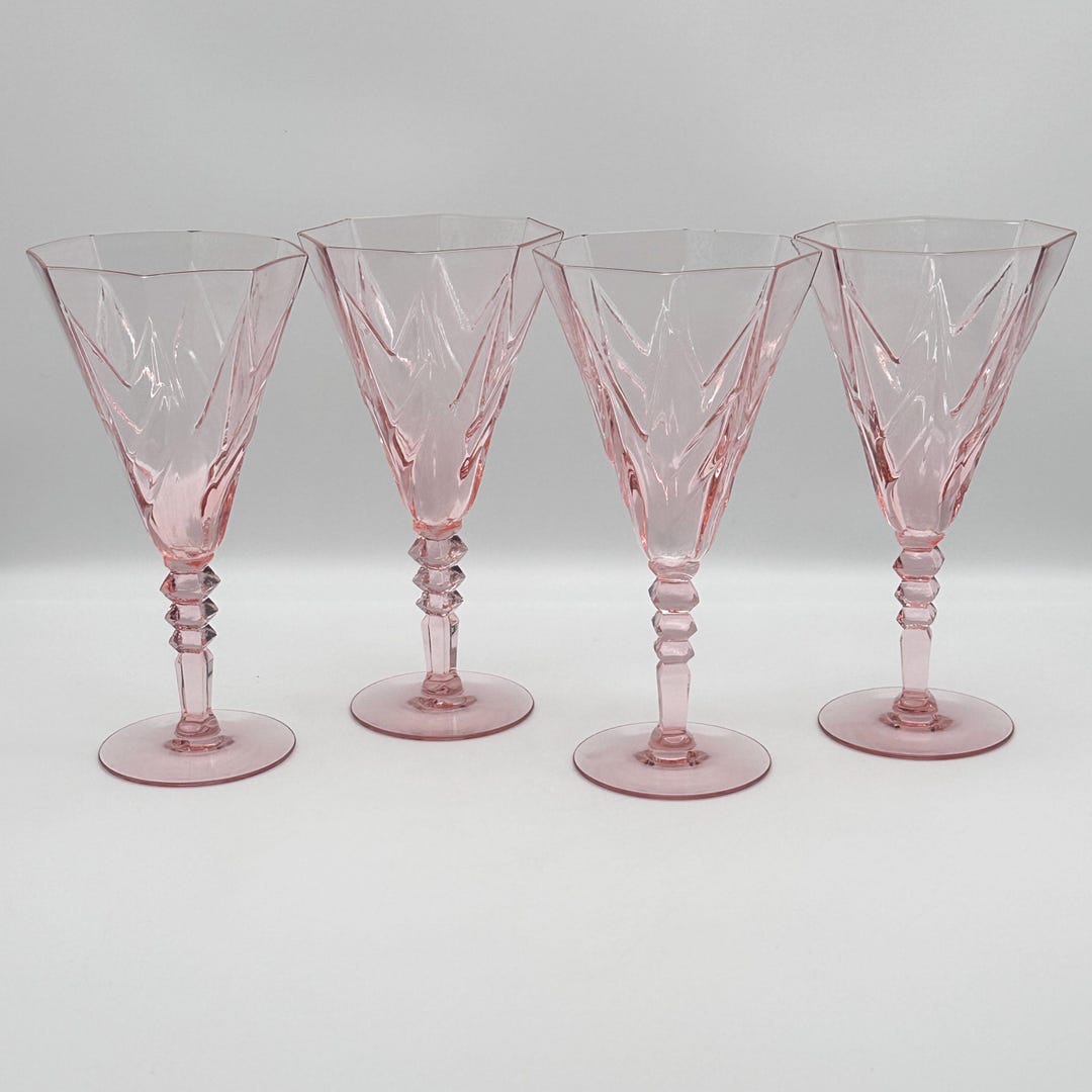Reuben Haley, H.C. Fry Glass Company, Aztec Cocktail Glasses, Pink, Art ...