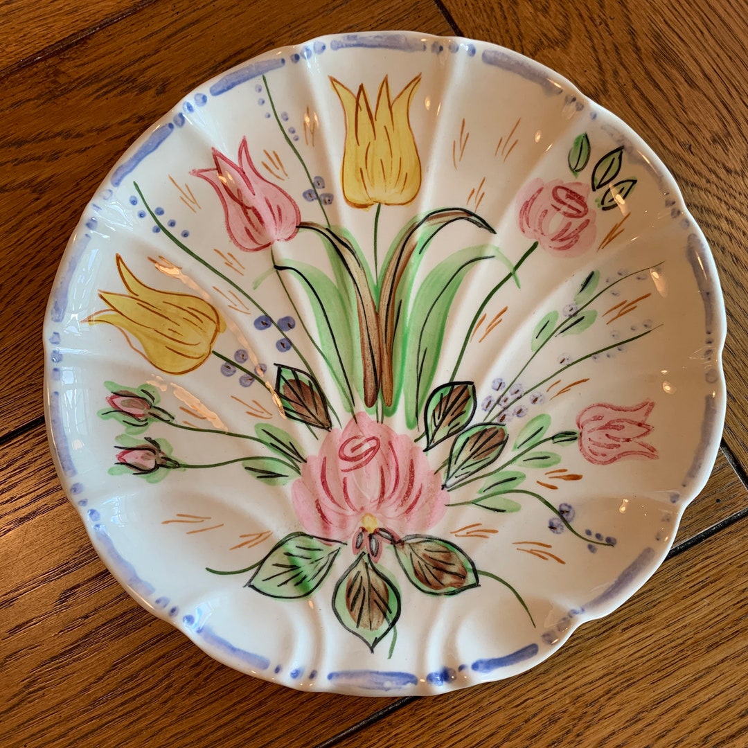 1940s Blue Ridge Southern Pottery Hand Painted Underglaze Serving Dish ...