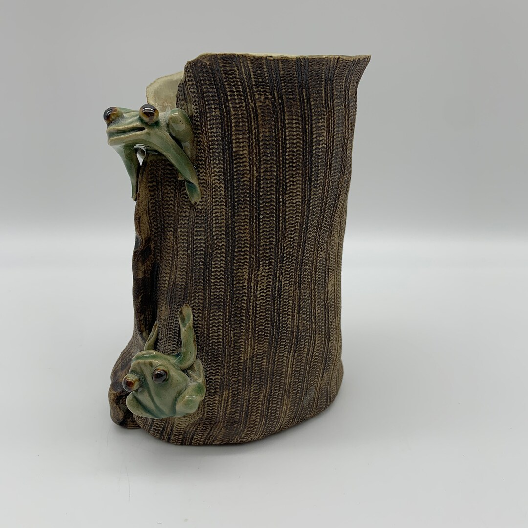 Studio Art Pottery Vase With Pair of Frogs, 4 3/4 Tall - Etsy