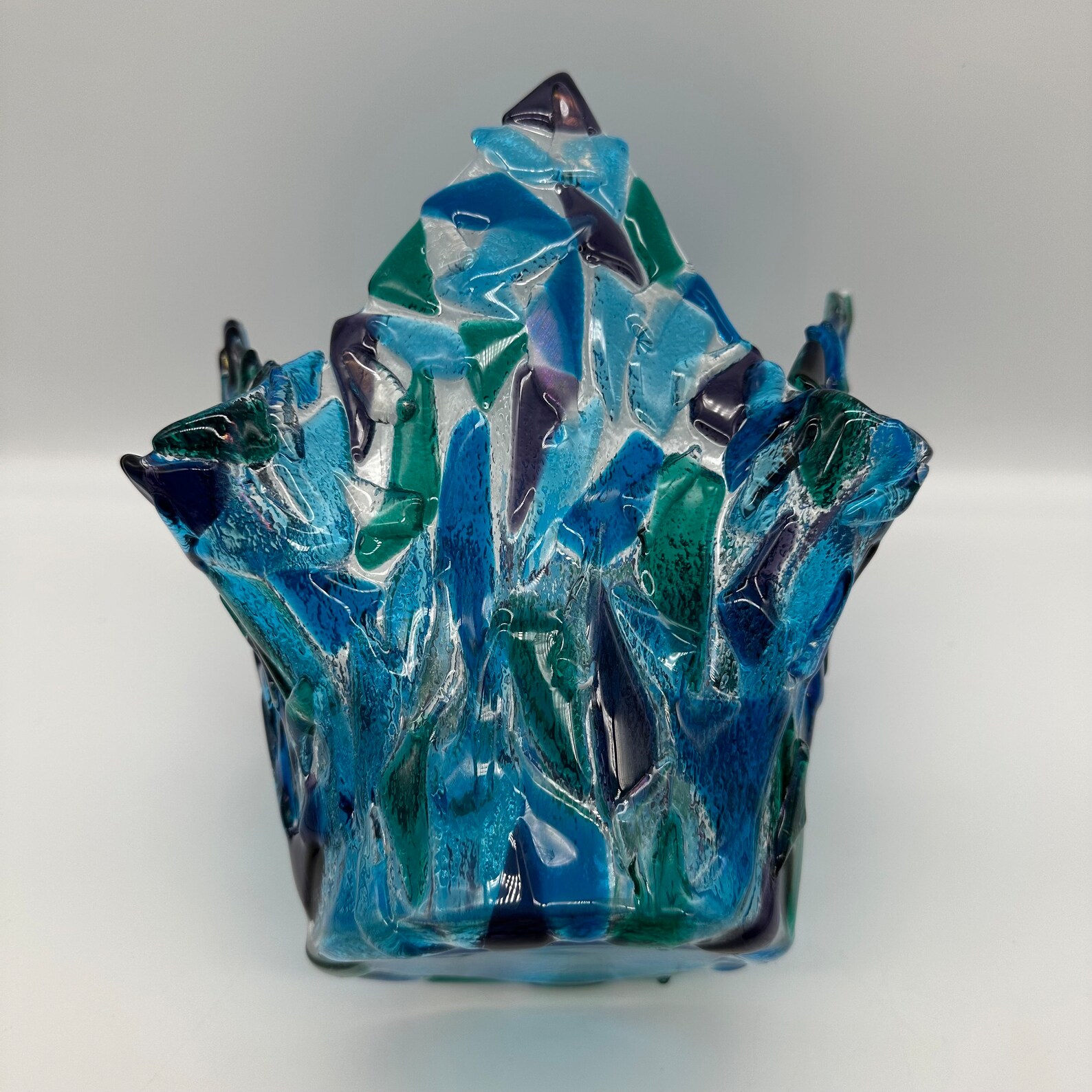Mosaic Multi-colored Fused Glass Ice Champagne Basket/bucket - Etsy