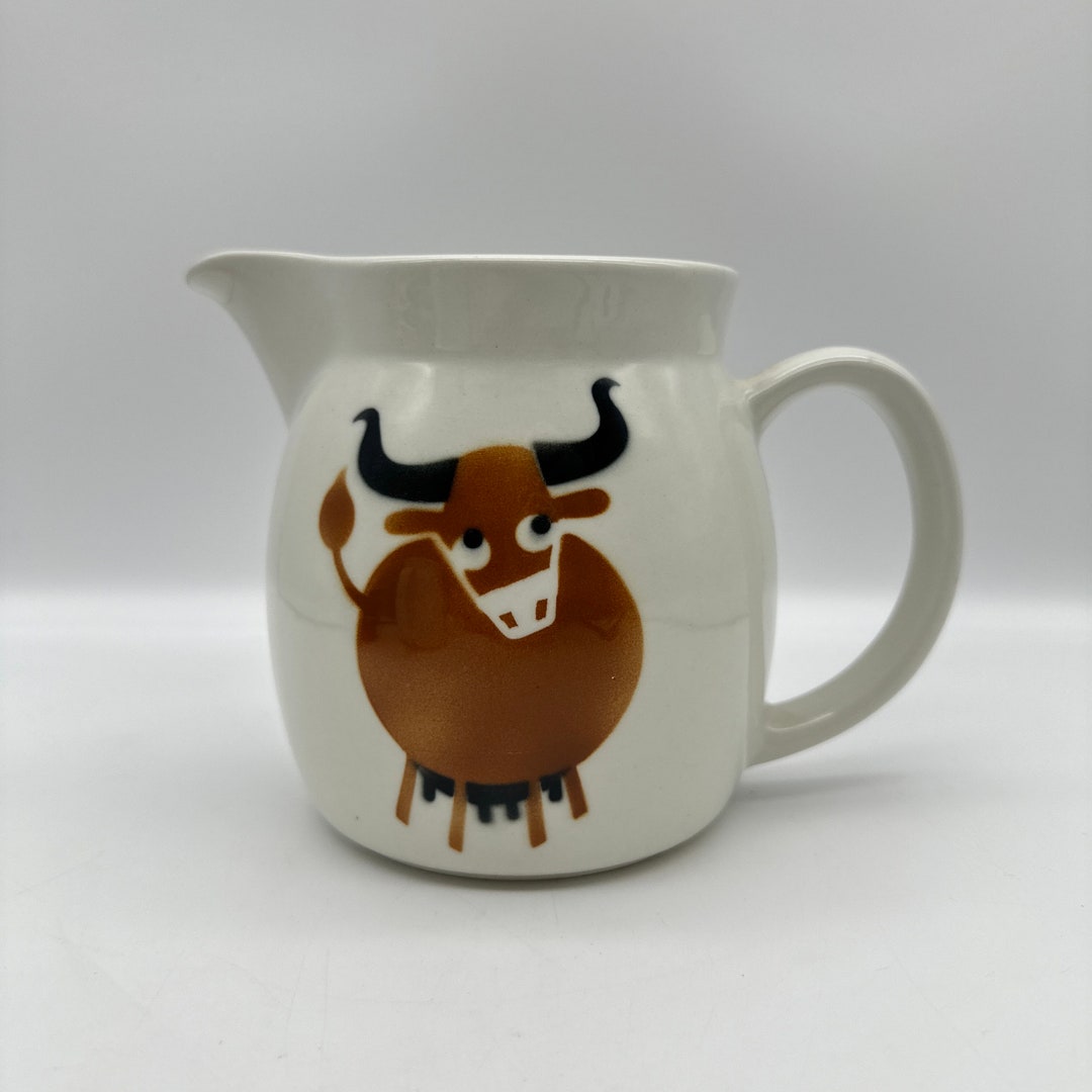 Arabia Finland Brown Cow Bull Pitcher, Kaj Franck Design, 5 1/4 Tall - Etsy