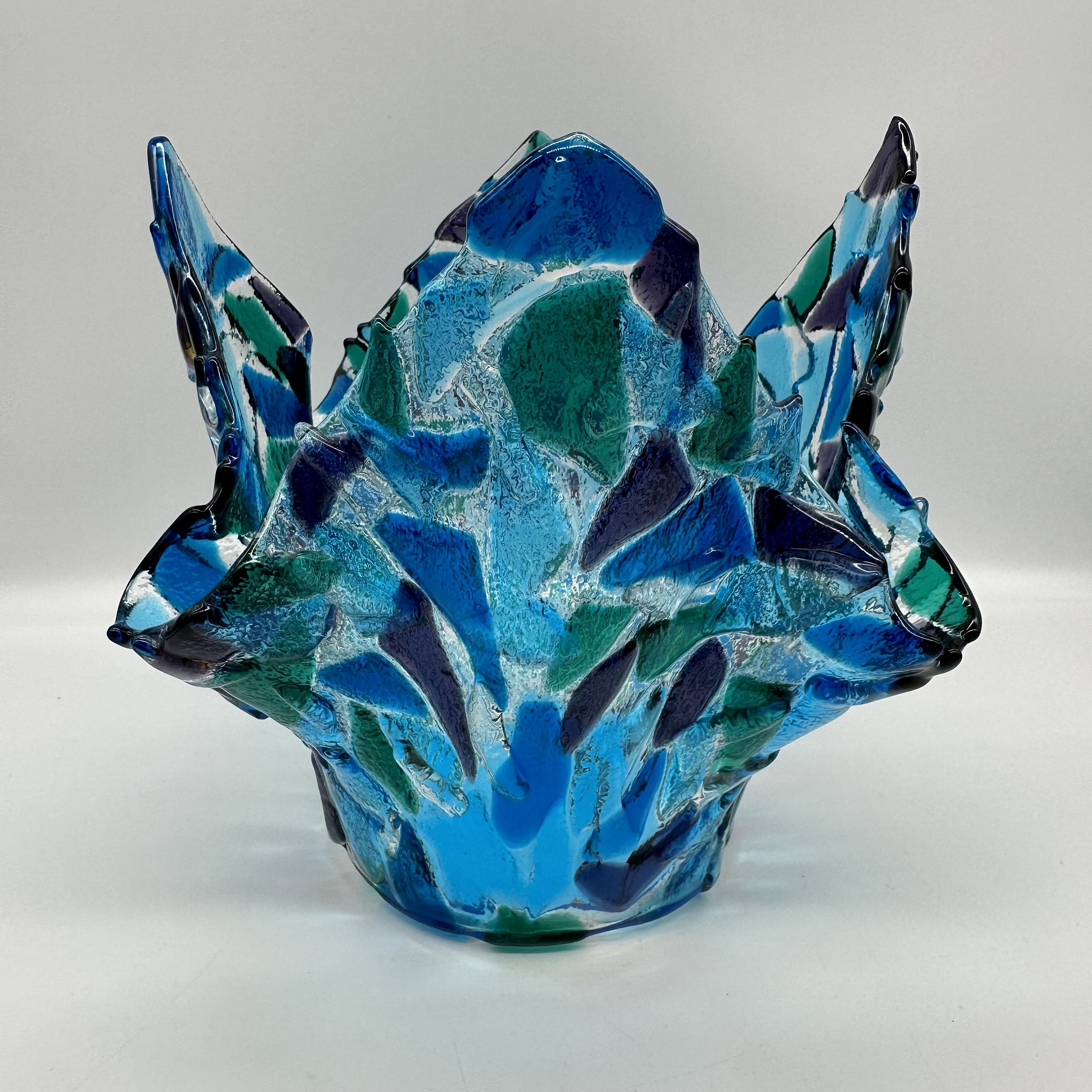 Mosaic Multi-colored Fused Glass Ice Champagne Basket/bucket - Etsy