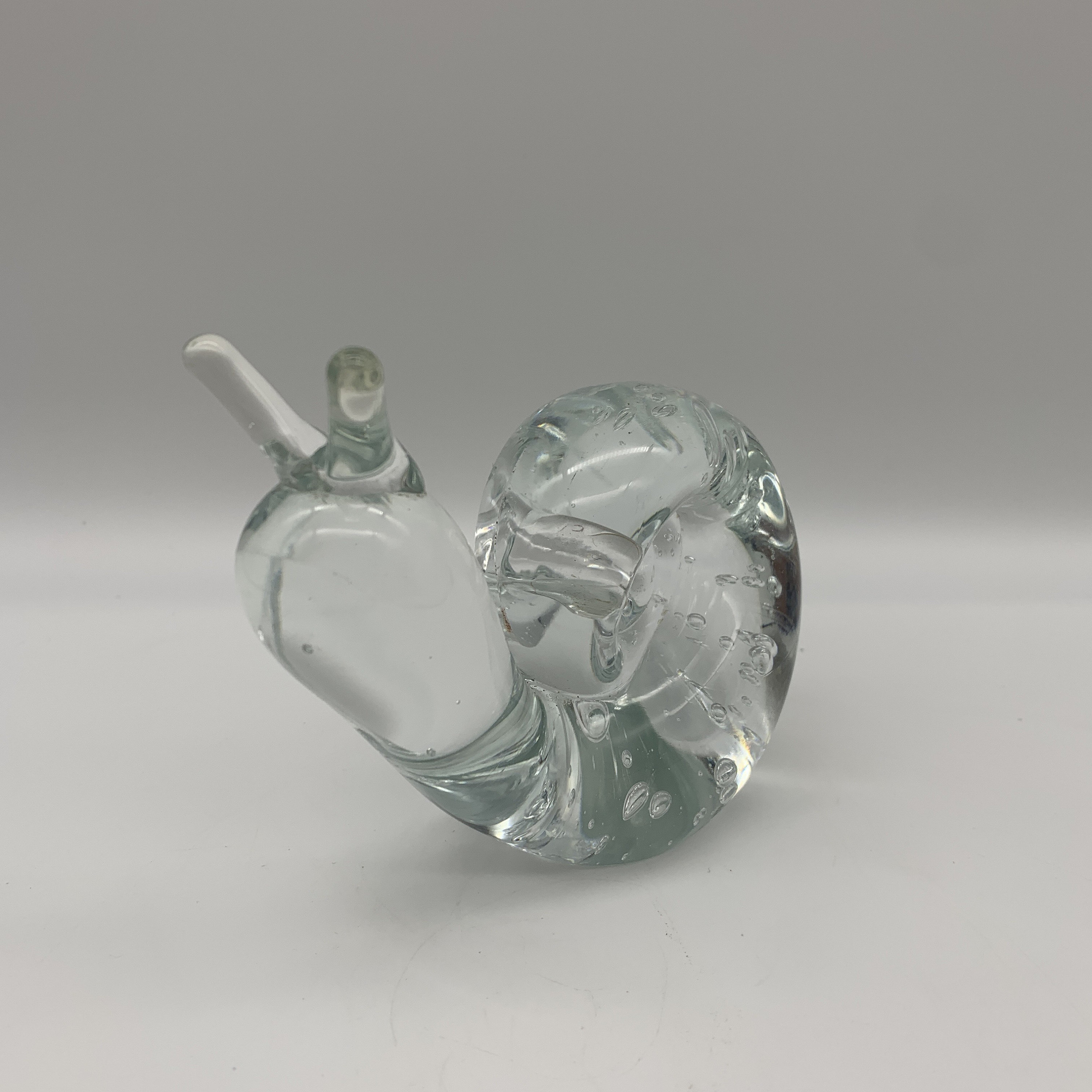 Bubble Glass, Clear Art Glass Snail Figurine Paperweight With ...