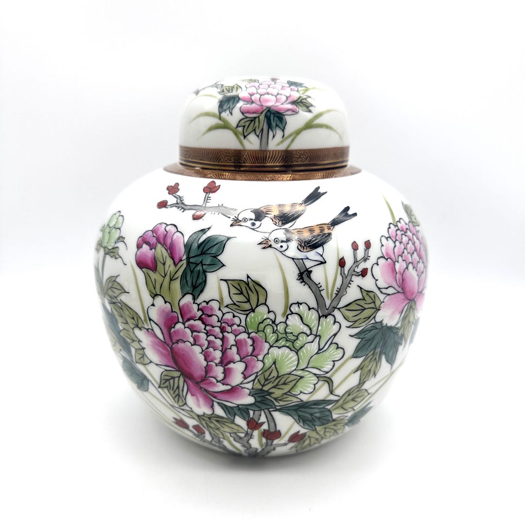 Porcelain Round Lidded Ginger Jar, Deane Taylor Import, Made in Japan ...