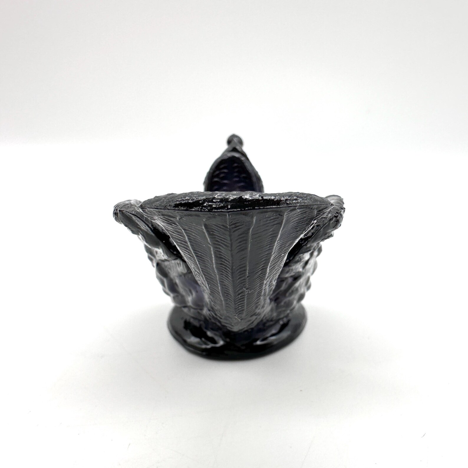 Boyd Art Glass Salt Cellar, Bird and Berry, Amethyst Black Glass - Etsy