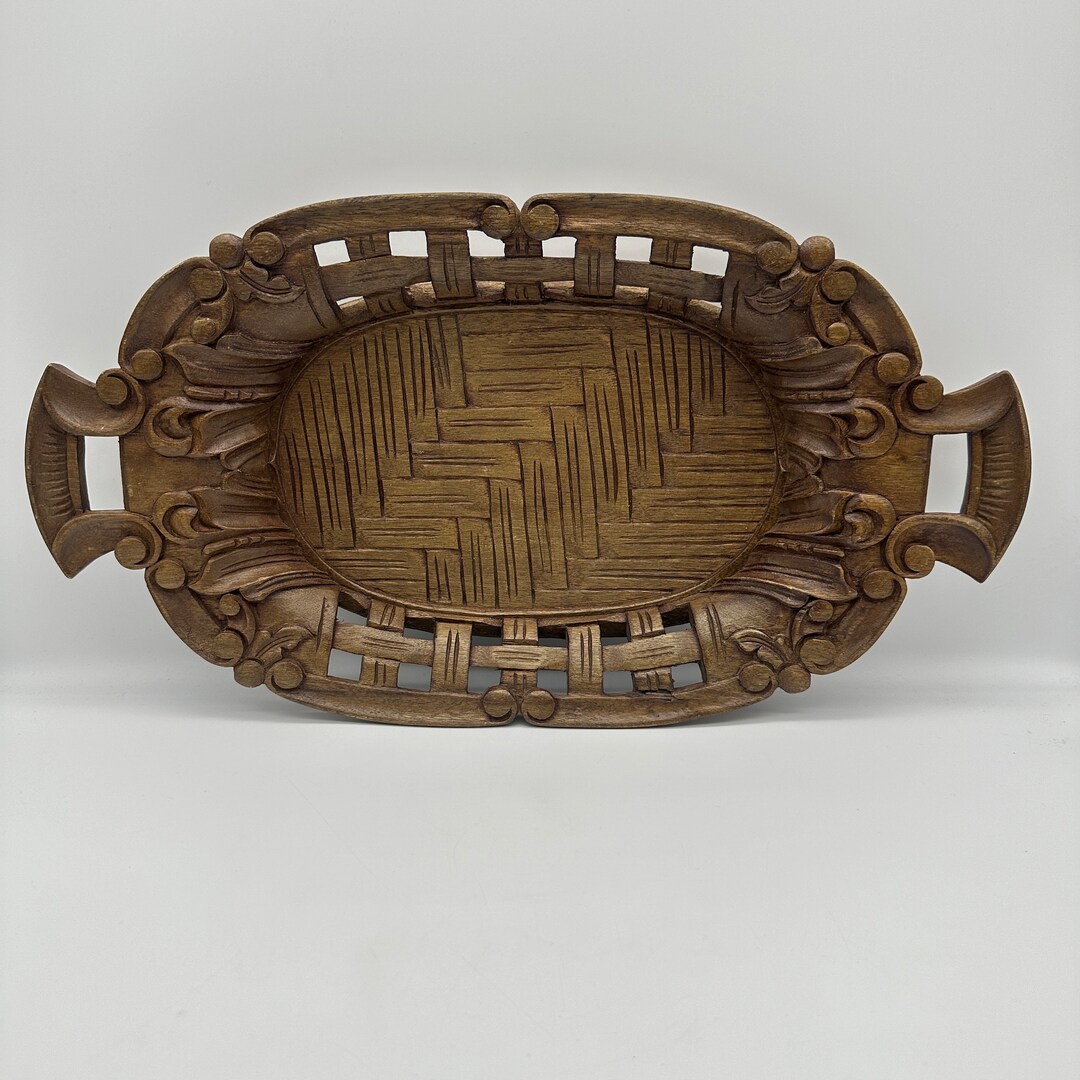 Hand-carved Wood Tray With Handles - Etsy