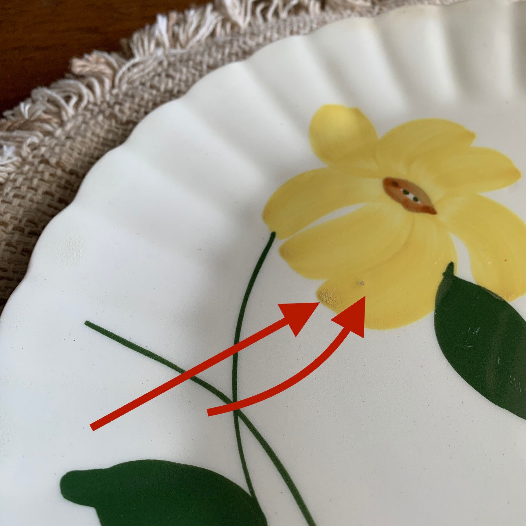 1940s Blue Ridge Southern Pottery Hand Painted Underglaze Serving Plate ...