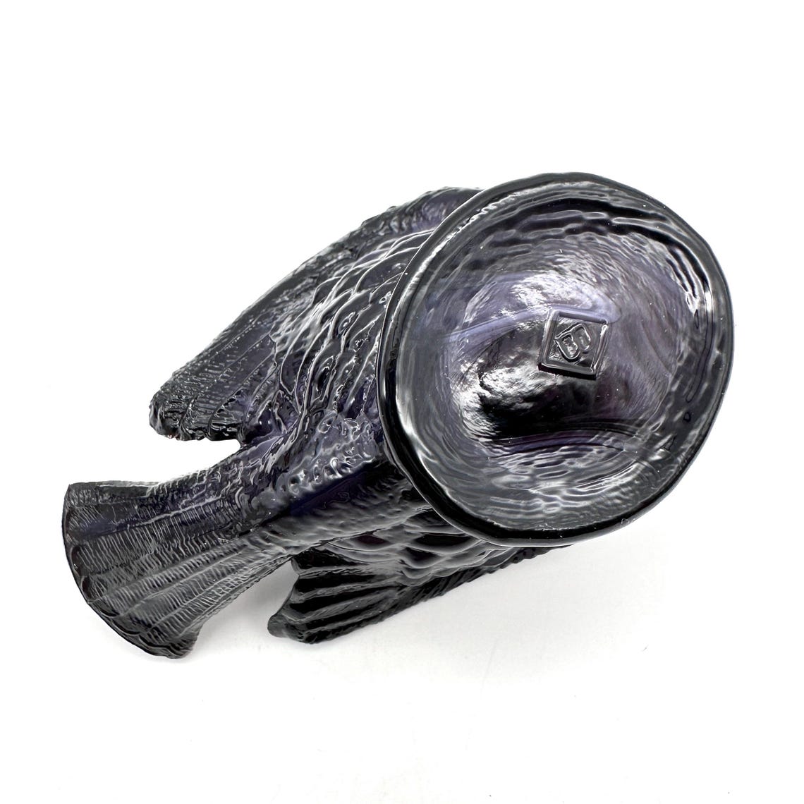 Boyd Art Glass Salt Cellar, Bird and Berry, Amethyst Black Glass - Etsy