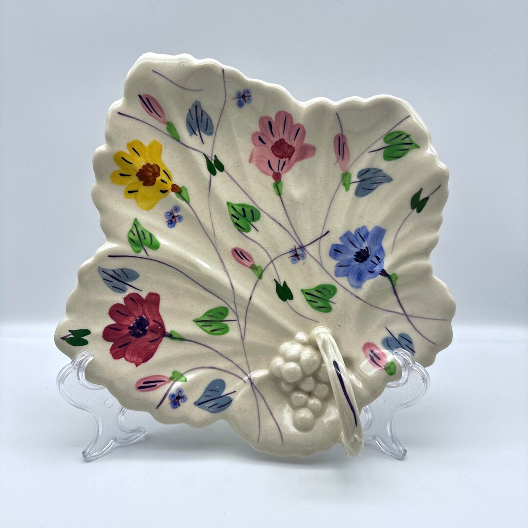 Blue Ridge Southern Pottery Hand Painted Underglaze Chintz Celery Tray ...