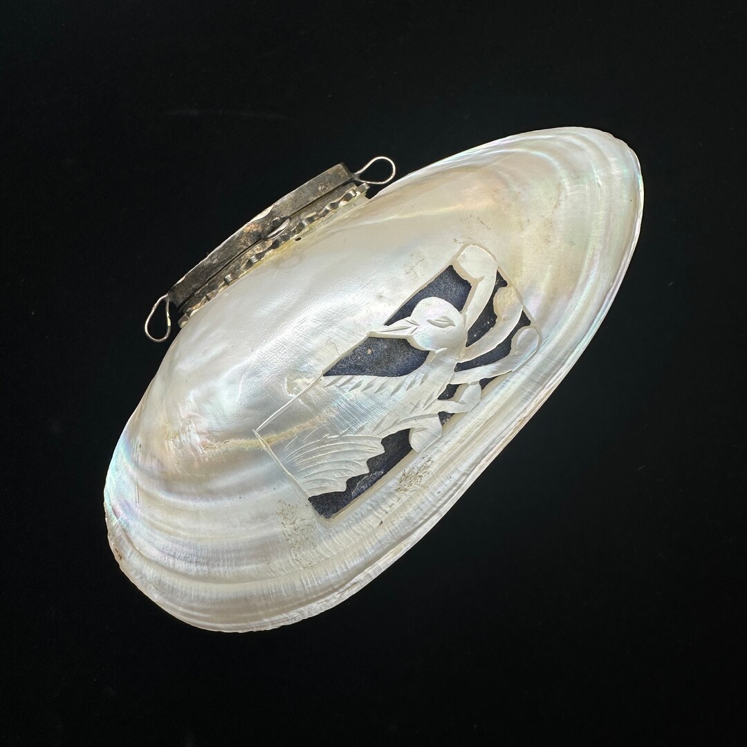 Antique Mother of Pearl Coin, Perfume or Snuff Purse/holder With Carved ...