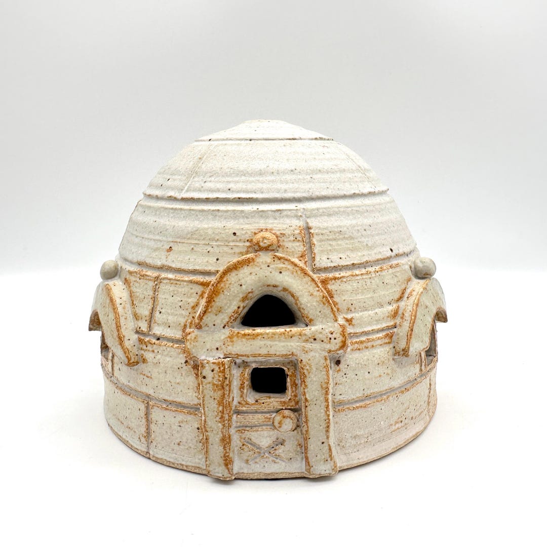 Ceramic Igloo Desk/bedside/accent Lamp/illuminary, Signed and Dated by ...