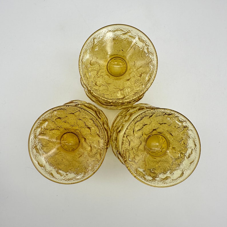 Anchor Hocking Milano Desert Gold Footed Glass Tumblers, 1970's ...