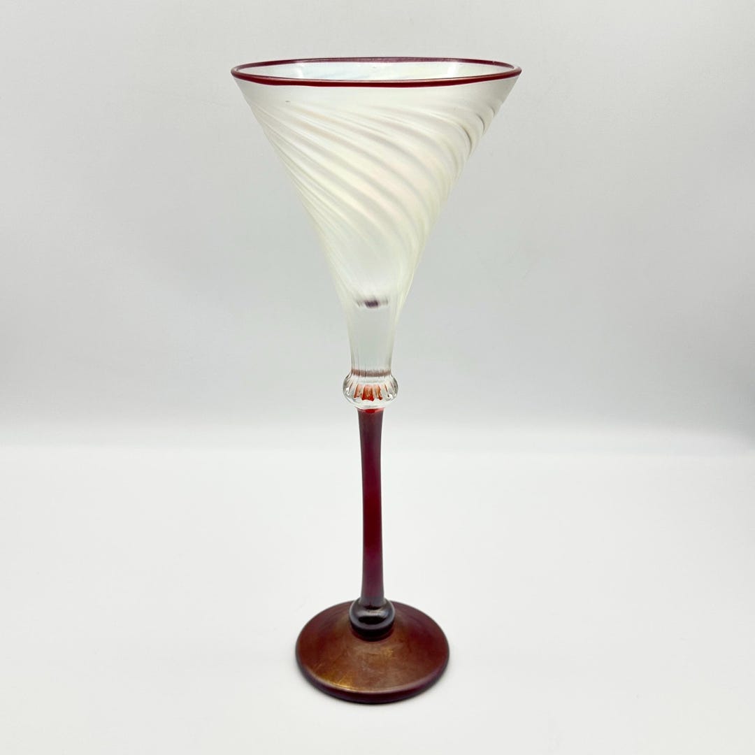 Rick Strini Champagne Optic Glass, Art Glass, Signed, 11 3/8“ Tall - Etsy