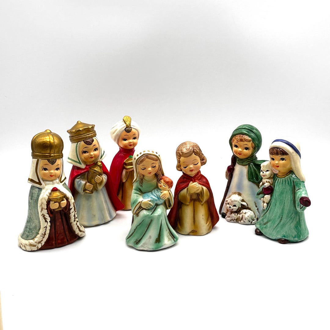 MY Korea Chalkware Nativity Set, Handpainted 7 Peices - Etsy