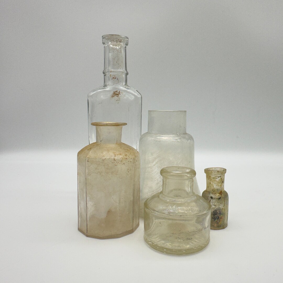 Antique Bottle Collection, Set of 5 - Etsy