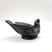 Boyd Art Glass Salt Cellar, Bird and Berry, Amethyst Black Glass - Etsy