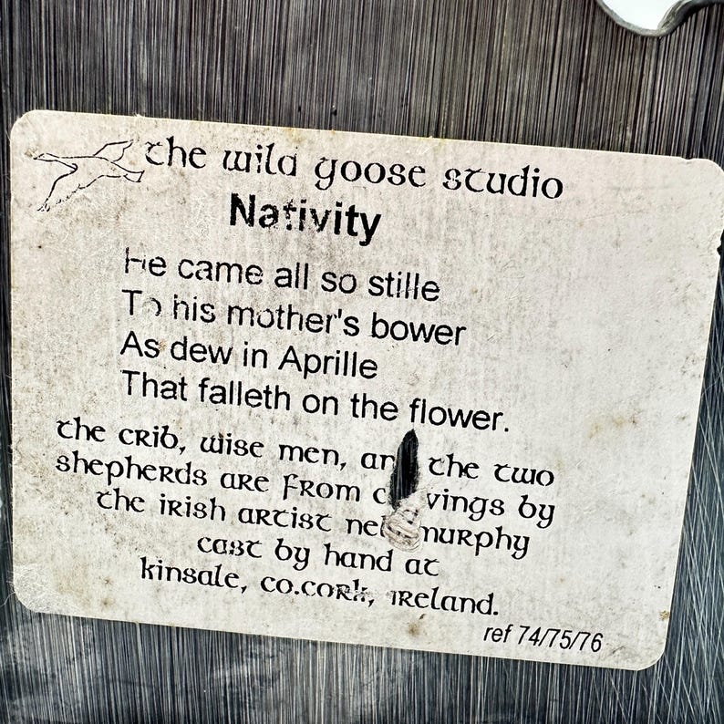Wild Goose Studio Nativity, Handcrafted in Ireland, Nell Murphy, 8 1/4 ...