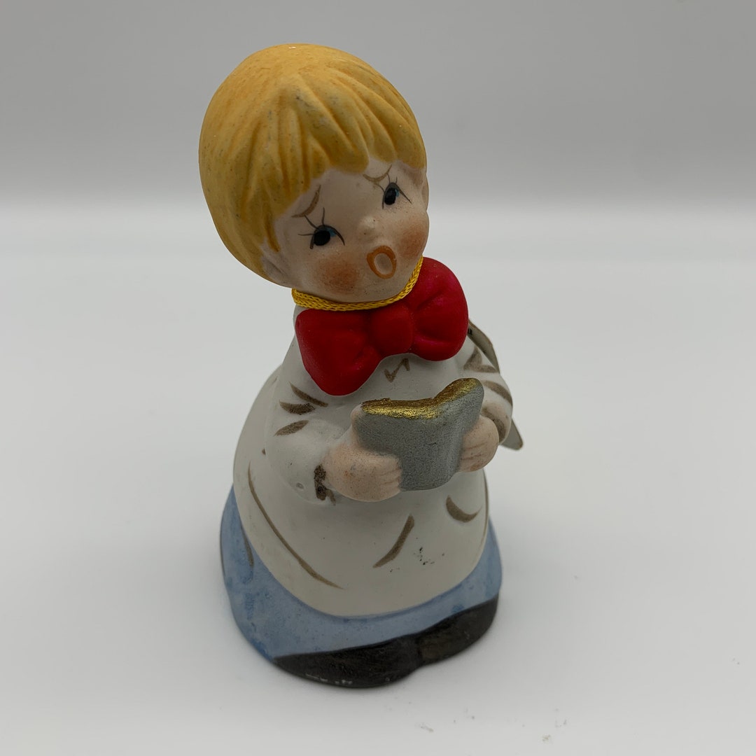 Vintage 1978 Jasco Christmas Merri-bell Red and Blue Choir Boy Bell ...