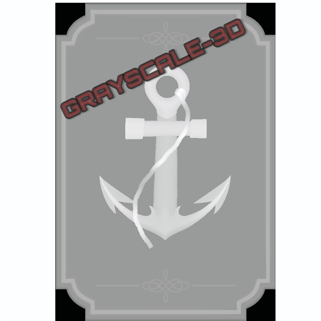 Grayscale 3D for Lightburn 3D Slice CNC Ship Anchor Framed PNG 1012 DPI - Etsy