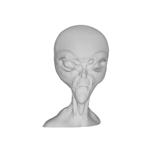 Grayscale 3D for Lightburn 3D Slice CNC Alien Bust Profile Ufo PNG 1012 ...